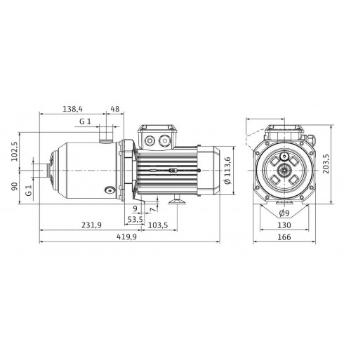 Горизонтальный многоступенчатый насос Wilo MEDANA CH1-L.205-1/E/E/10T ...